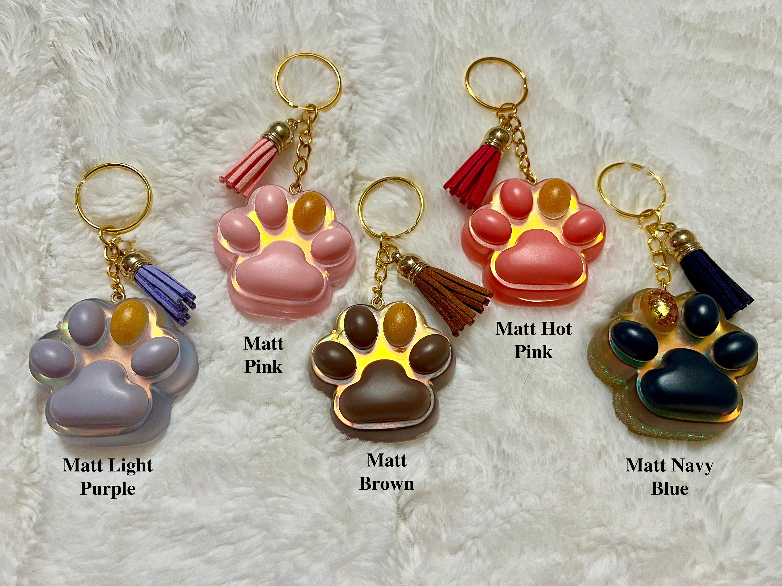 Matt and Glossy Cat Paw Keychain - Etsy