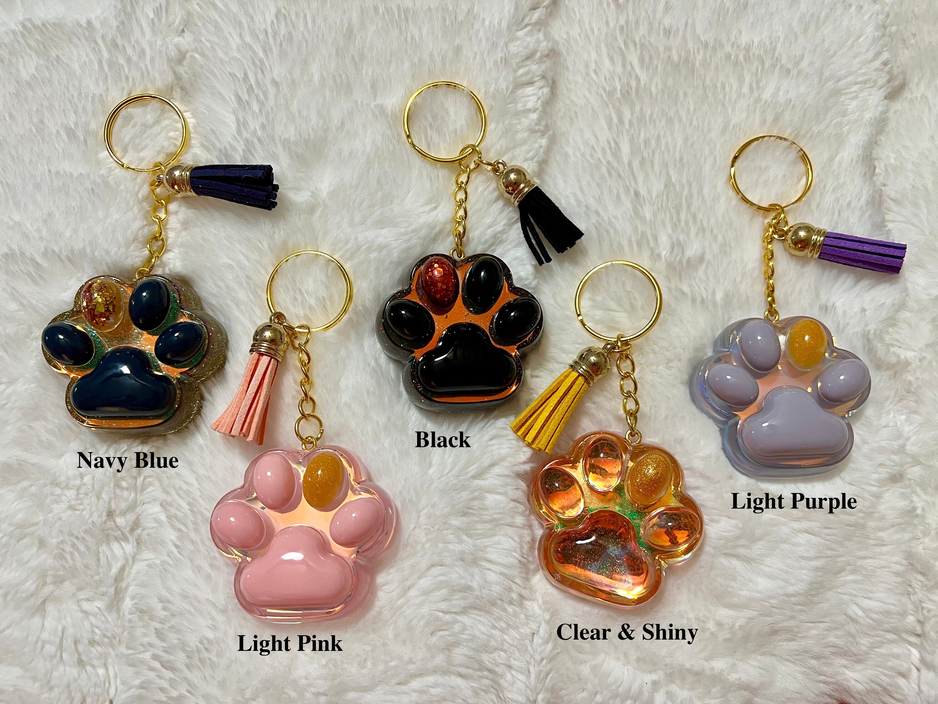 Matt and Glossy Cat Paw Keychain - Etsy