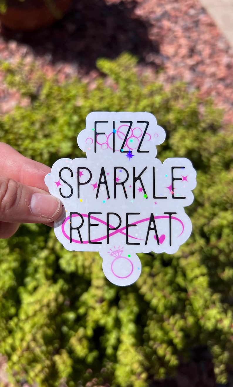 Fizz Sparkle Repeat Sticker: Holographic Vinyl Bomb Party Rep Decal - Etsy