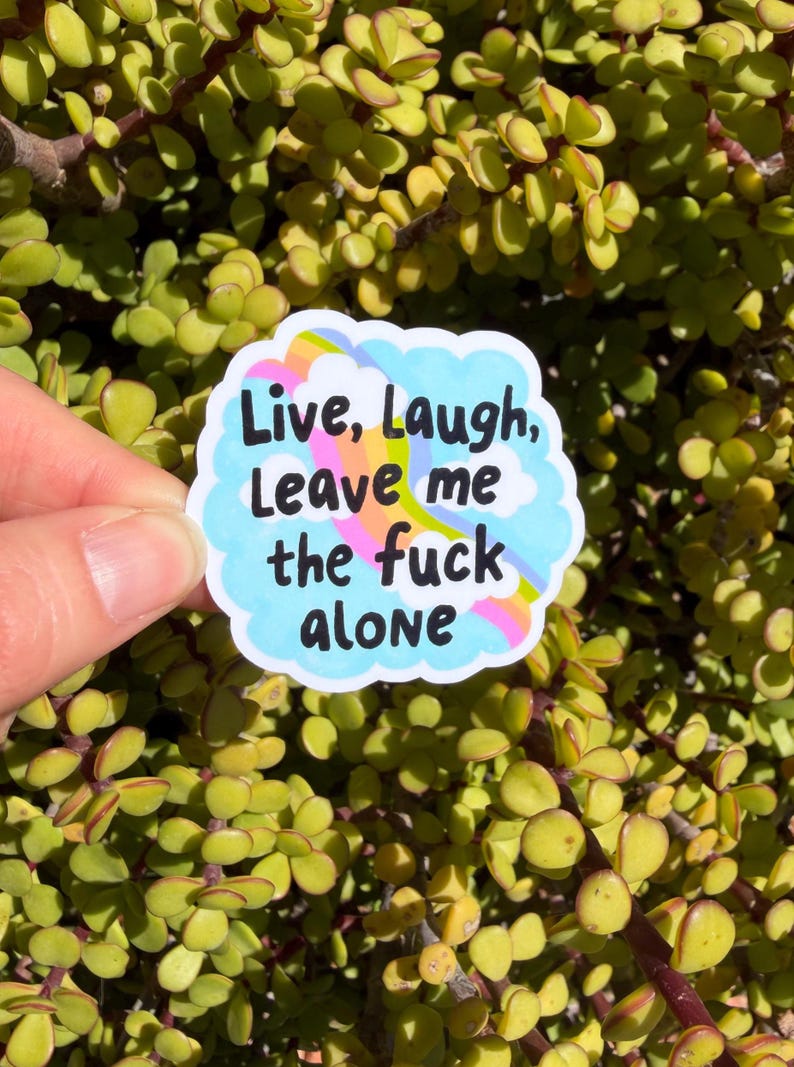 Funny Leave Me Alone Sticker, Sarcastic Mental Health Sticker ...