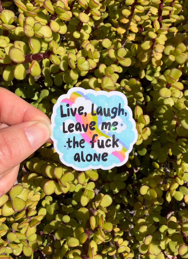 Funny Leave Me Alone Sticker, Sarcastic Mental Health Sticker ...