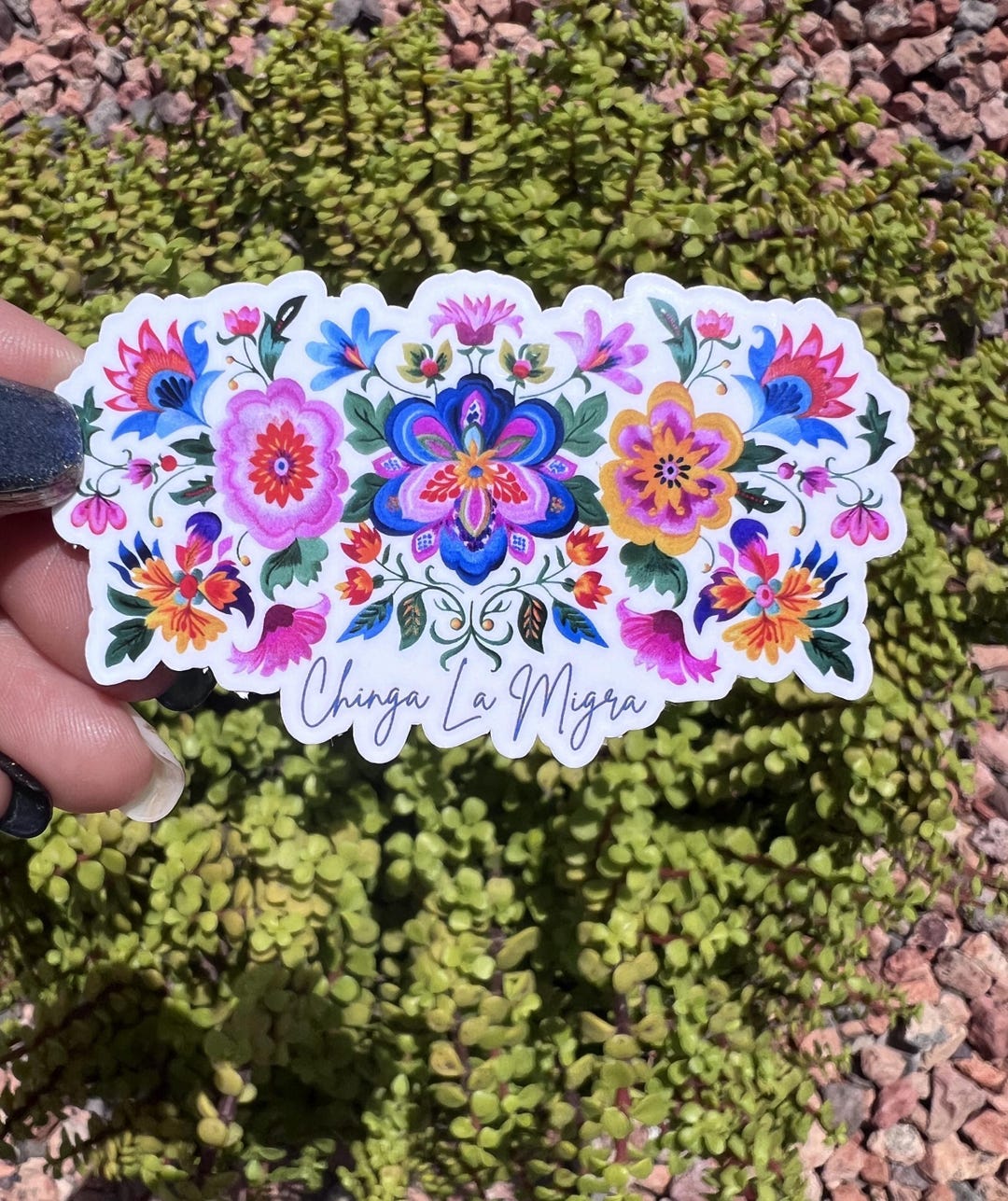 Chinga La Migra Sticker: Anti ICE, Political Protest, Floral Vinyl - Etsy