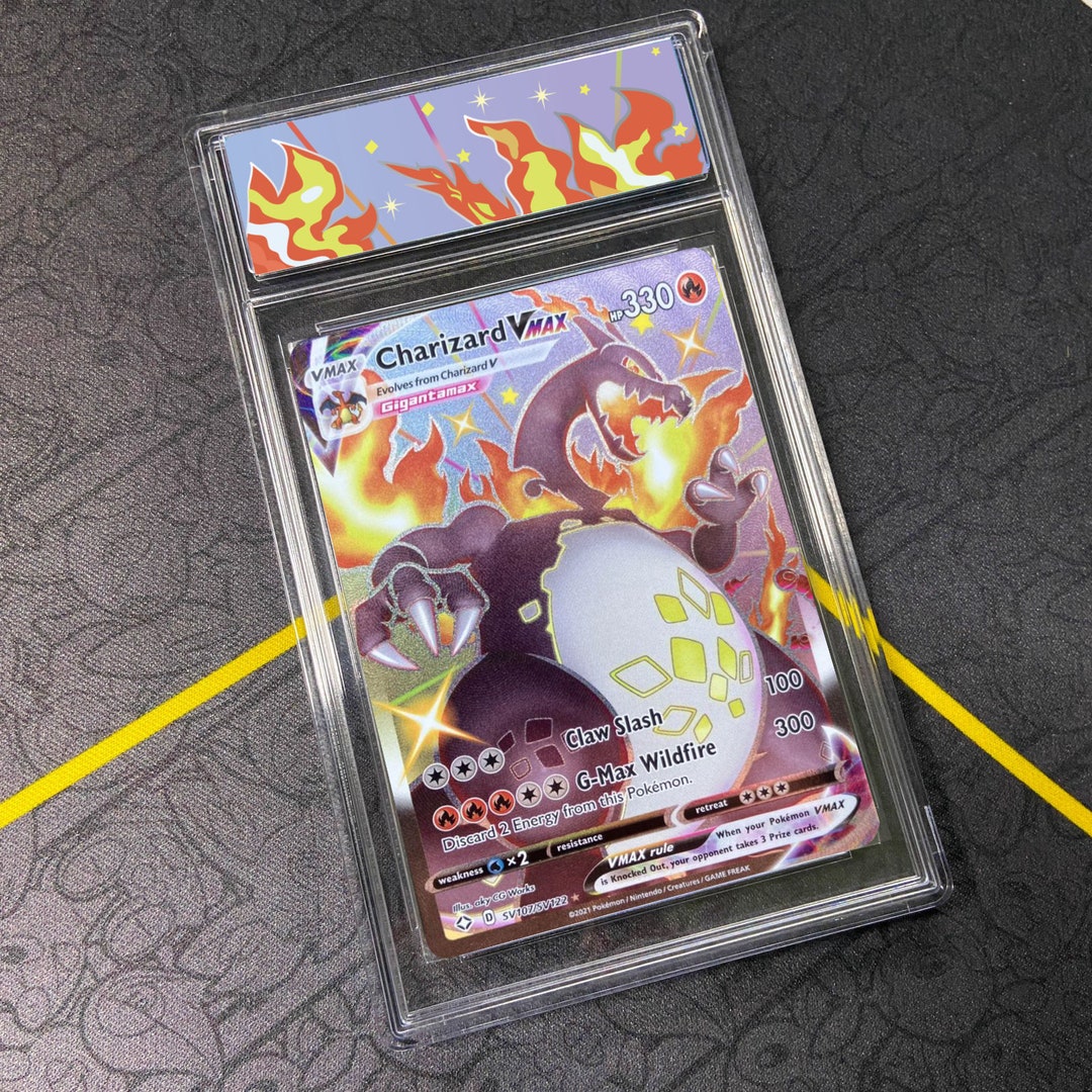 Charizard SV107/SV122 Shining Fates NO CARD Label Slab Display Case ...
