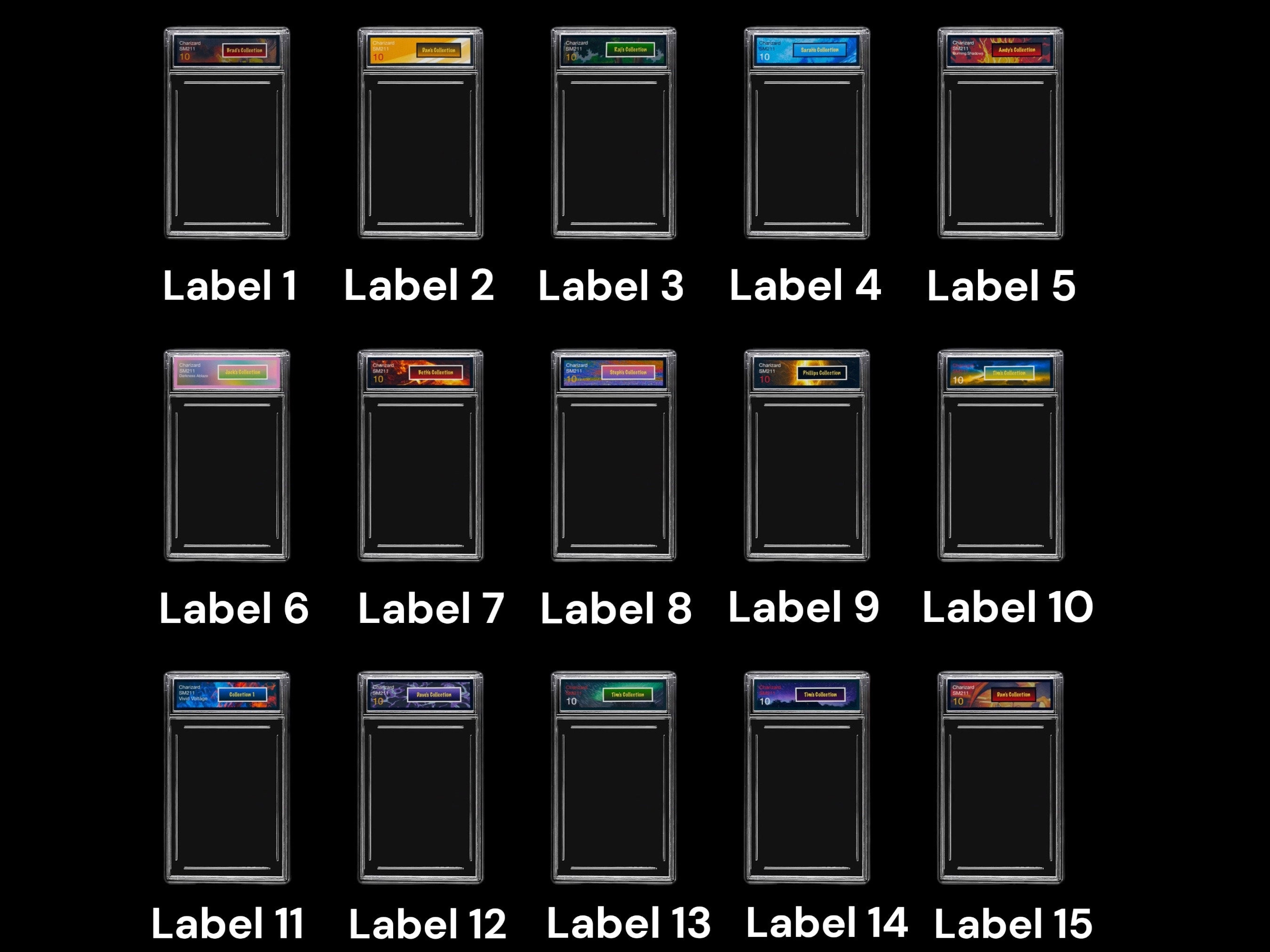 Empty Grading Personalised Custom Slab Display Case Labels Includes ...