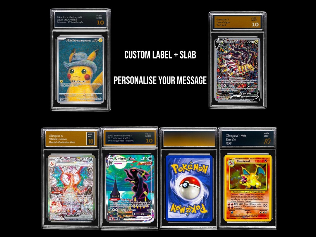 Empty Grading Slab + Custom Label - TCG Pokemon Topps Panini Yugioh D.I ...