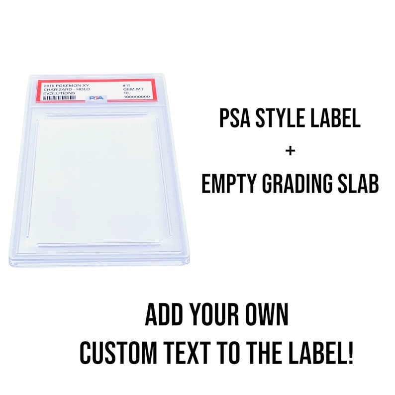 Custom PSA Style Label, Empty DIY Grading Slab for Pokemon, Topps ...