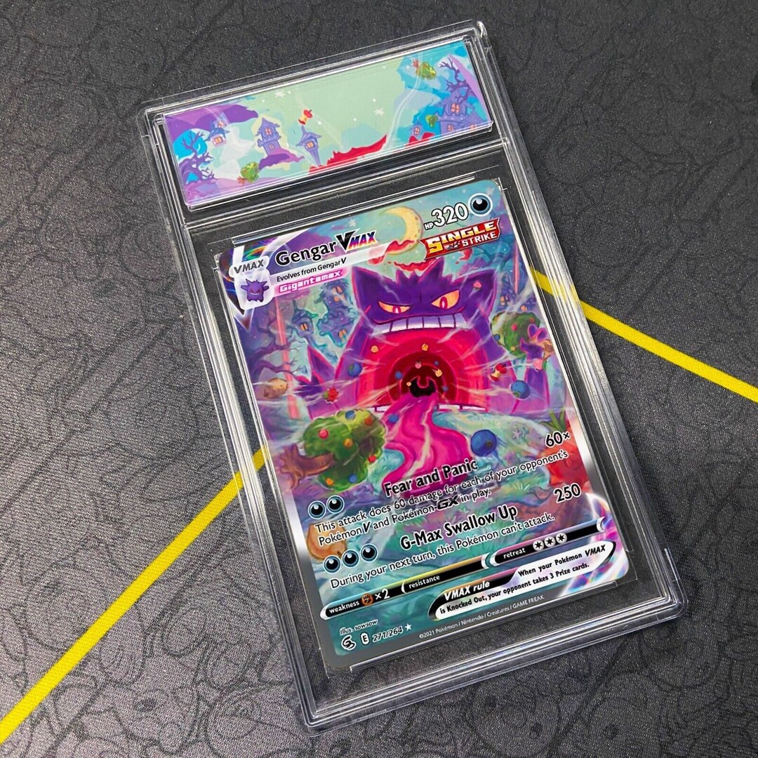 Gengar 271/264 Fusion Strike NO CARD Label Slab Display Case Only - Etsy
