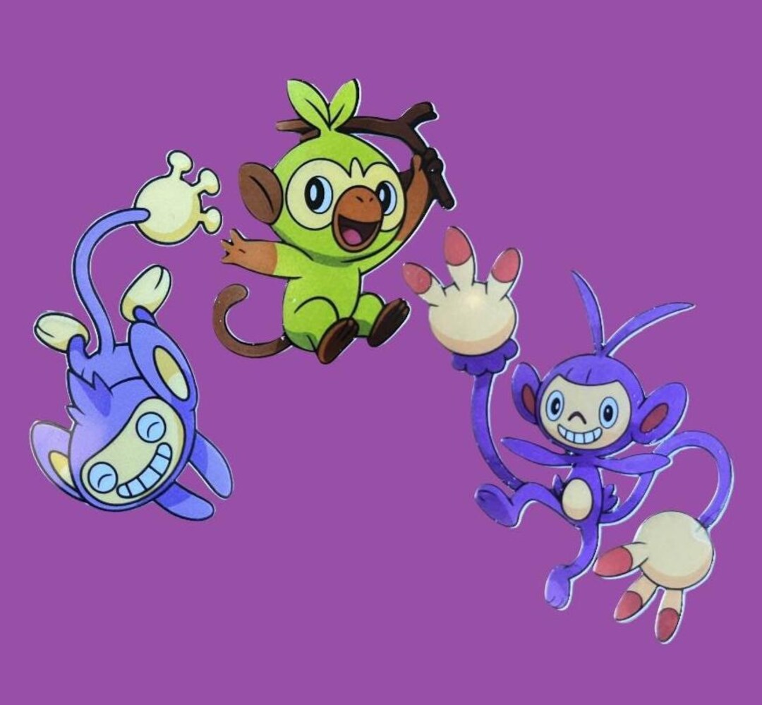 Monkey Clan Pokémon Clear Sticker Pack – Aipom, Ambipom, Grookey ...