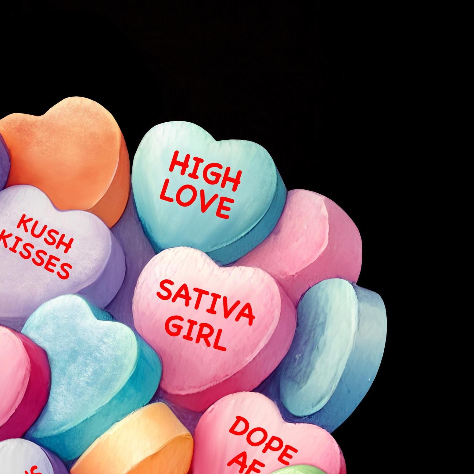 Stoner Candy Heart PNG Clipart: Weed Valentine, 420 Design (digital ...