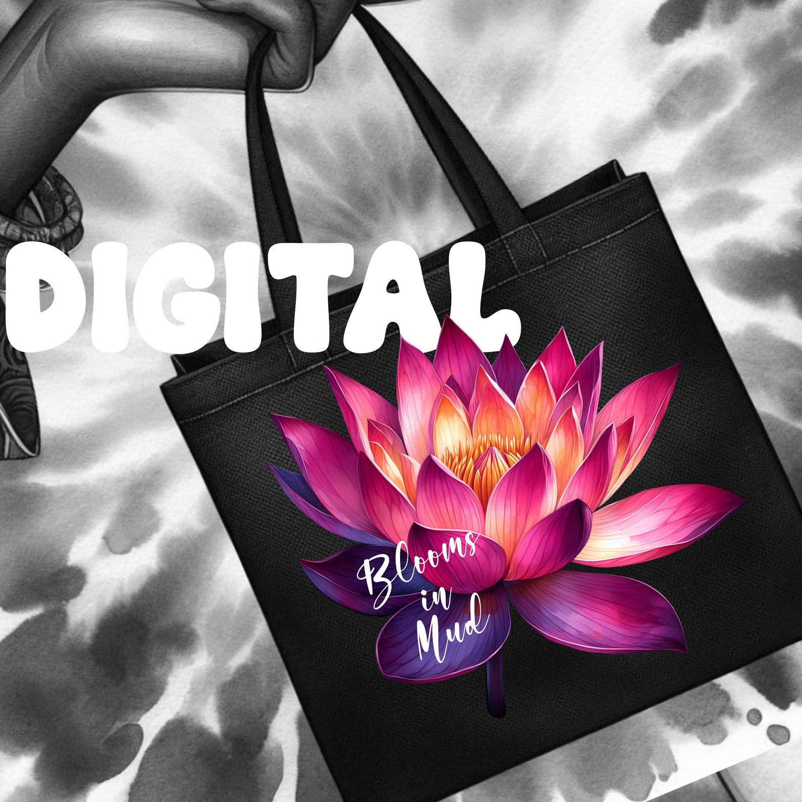 Lotus Flower PNG Immediate Download- Blooms in Mud/ Purity Resilience ...