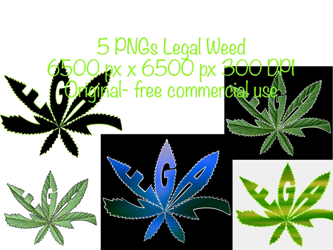 Legal Cannabis Leaf Word Art/ 5 PNG Images Weed Leaf Typography Free ...
