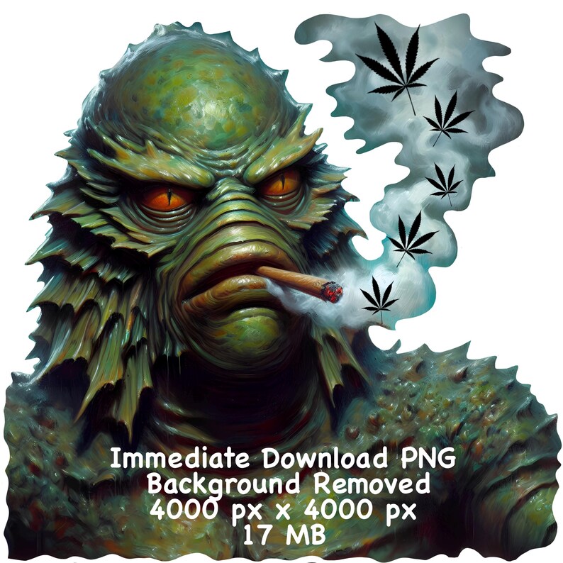 Creature From Black Hash Lagoon Immediate Digital Download PNG for ...