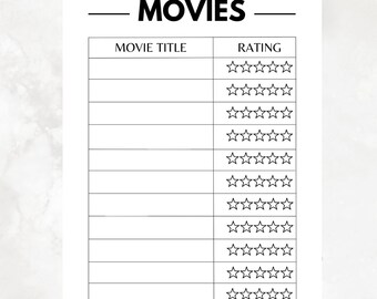 Personal Movie Library Journal Movie Log Movie Library Journal - Etsy