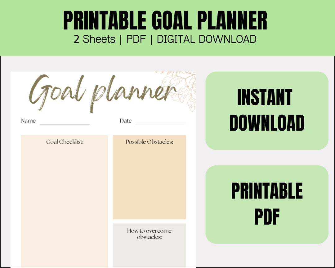 Printable Goal Planner | Goal Planner for Students | Goal Planner for ...