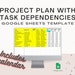 Project Plan With Task Dependencies Spreadsheet Template | Google ...