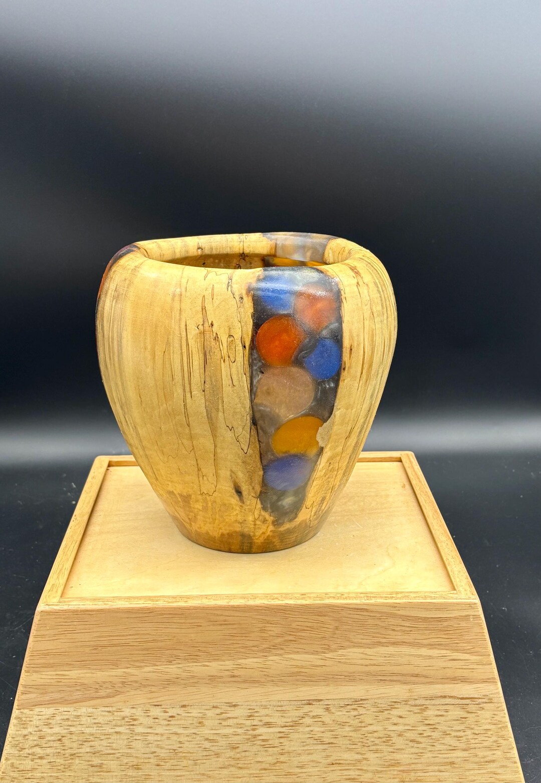 Doubleturned Ash Vase With Multi Color Epoxy Resin Adirondacks ...