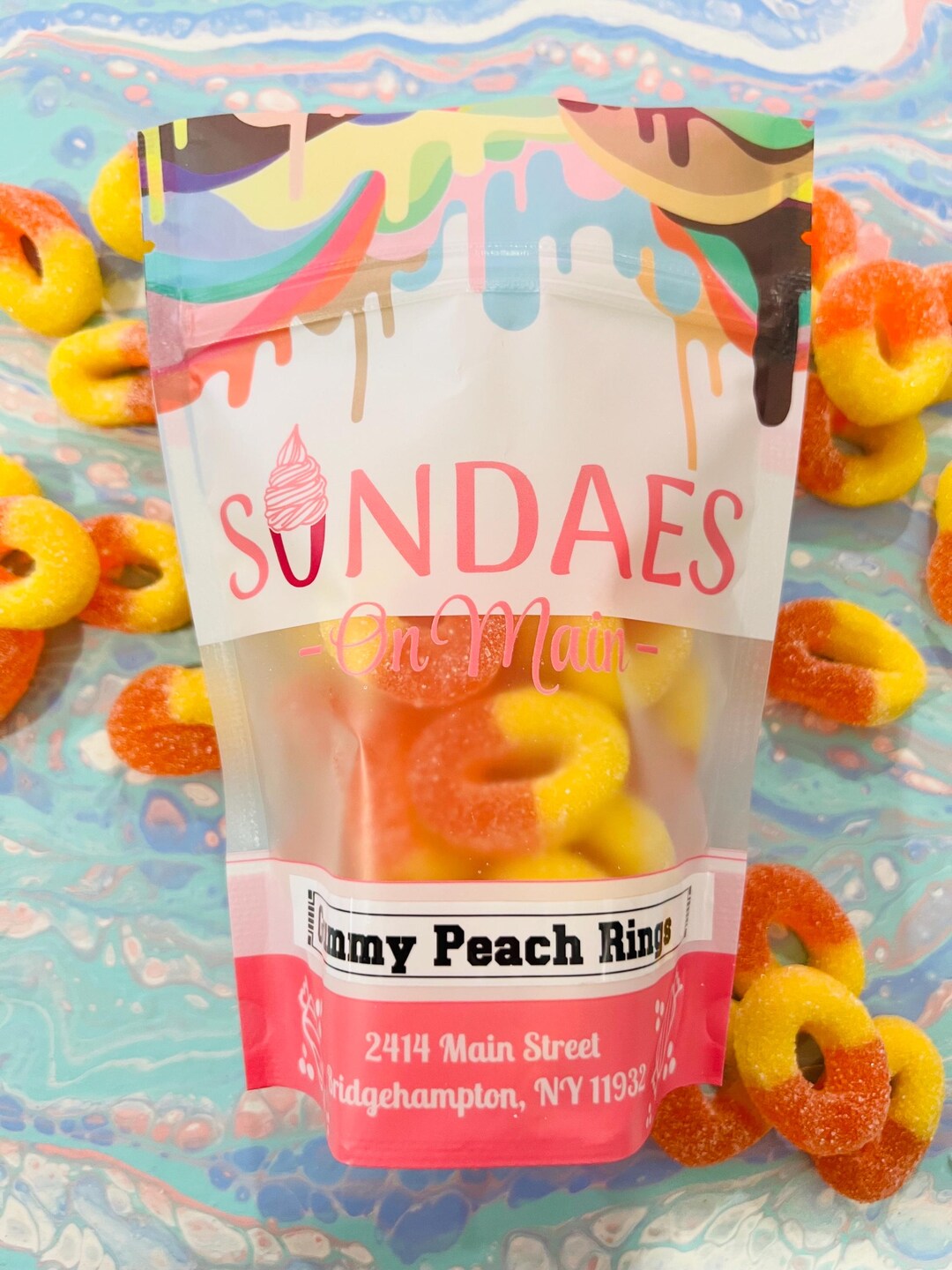 Sundaes on Main Candy Room, Gummy Peach Rings 8oz - Etsy