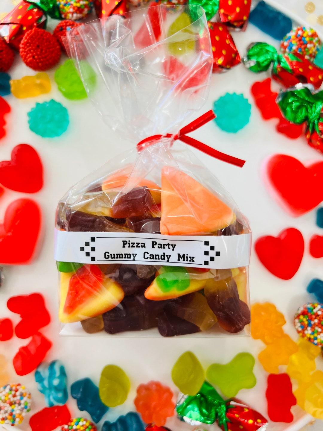 Pizza Party Gummy Candy Mix, Mini Coke Bottle Gummies and Pizza Slice ...
