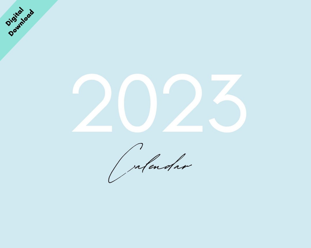 Printable 2023 Calendar | Landscape | Clean and Minimalist | Instant ...