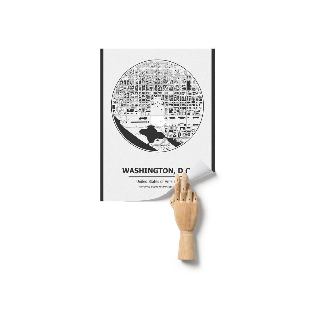 Washington DC Map Poster - Etsy