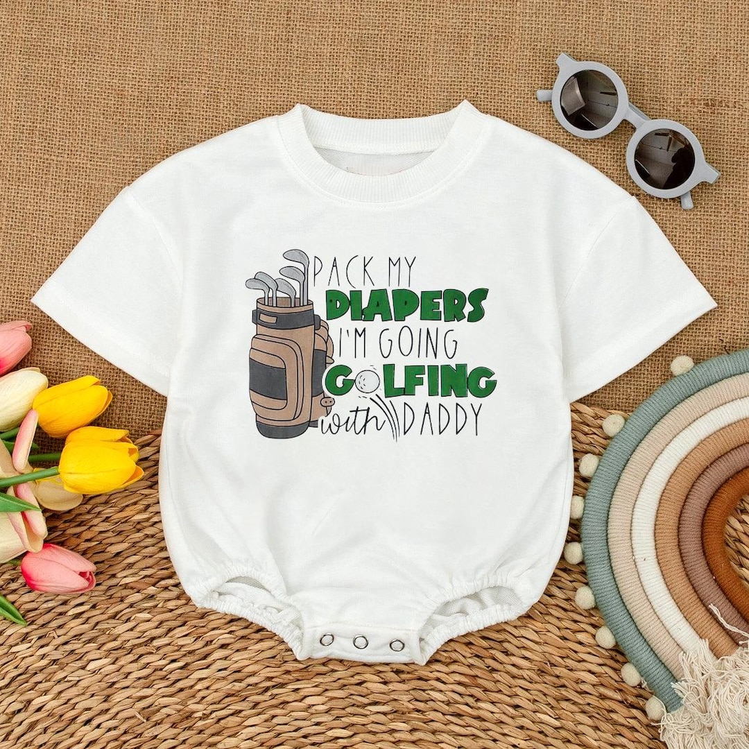 Pack My Diapers I'm Going Golfing Baby Romper, Golfing Baby Bodysuit ...