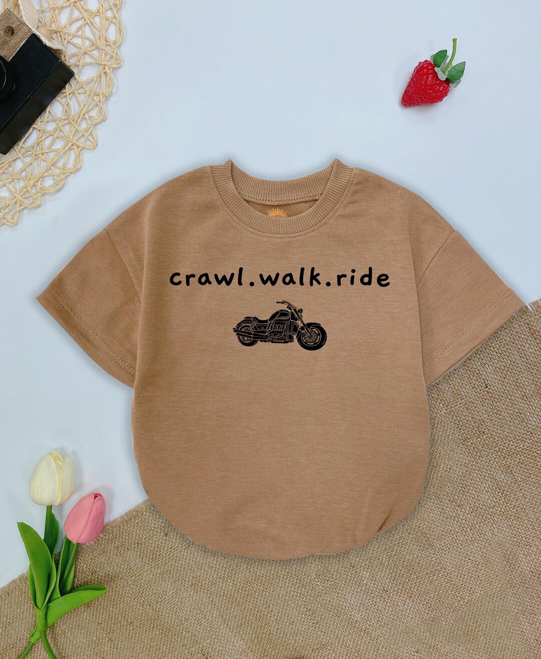 Crawl Walk Ride Baby Romper, Boy Motorcycle Baby Outfits, Motorcycle ...