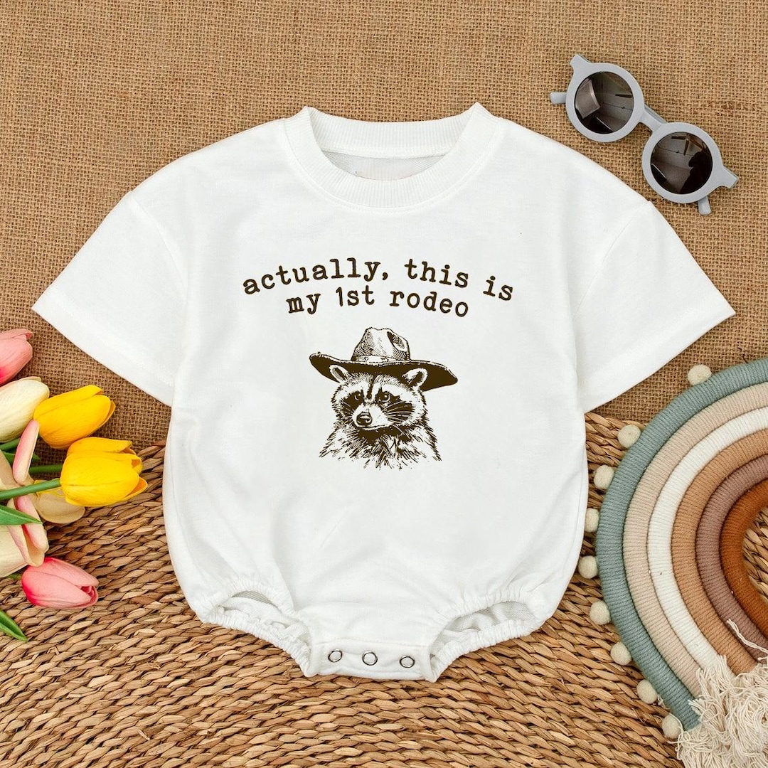 Raccoon My First Rodeo Birthday Bubble Romper, Boy 1st Birthday Outfit ...