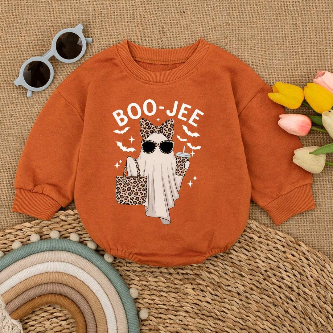 Boo-jee Ghost Baby Romper, Leopard Ghost Baby Bodysuit, Ghost Coffee ...