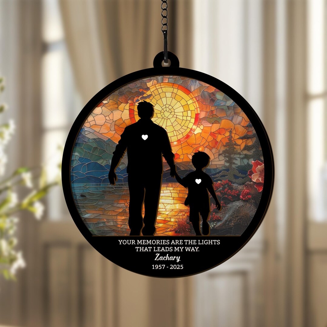 Lloss of Family Personalized Suncatcher, Father in Heaven, Loss Father ...