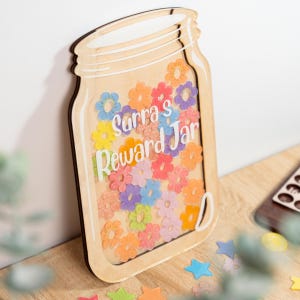 Personalized Reward Jar, Flower Tokens, Back to School Reward Jar Gift ...