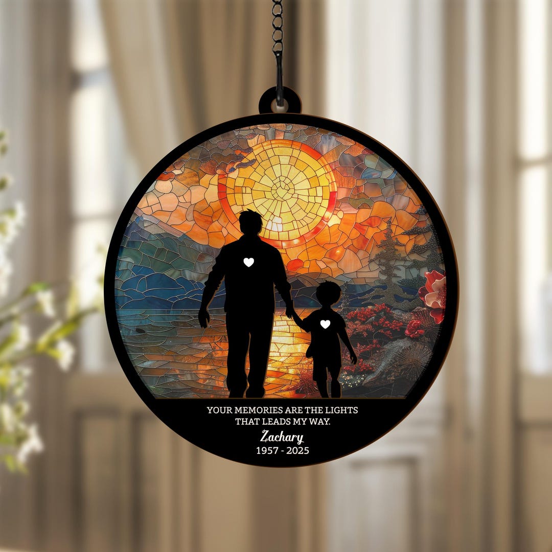 Loss of Dad Sympathy Gift, Memorial Suncatcher, Father in Heaven, Loss ...