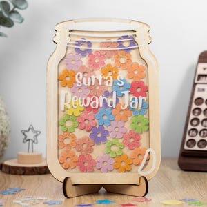Personalized Reward Jar, Flower Tokens, Back to School Reward Jar Gift ...