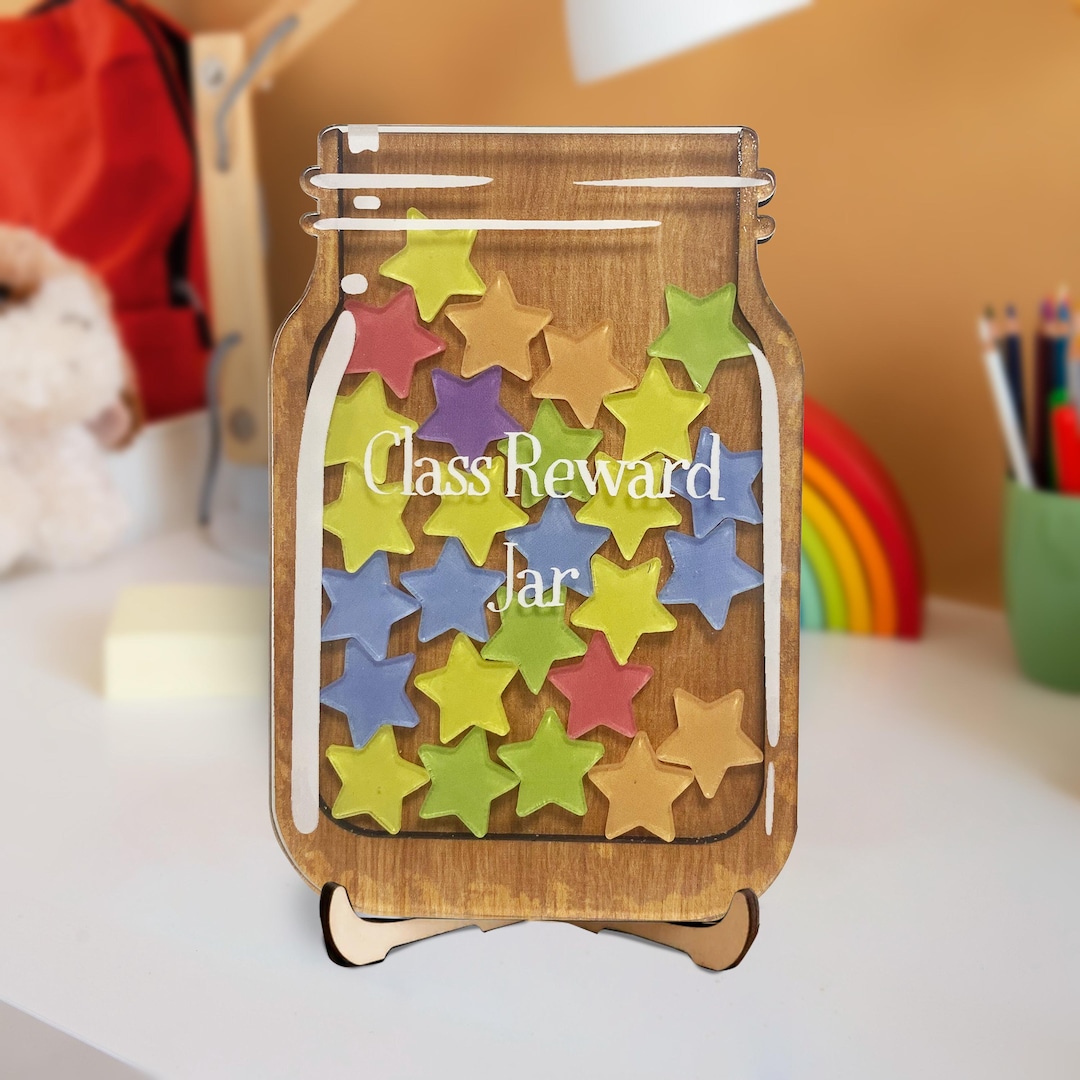 Custom Reward Jar With Tokens Classroom Teacher Star Jar Chore Chart ...