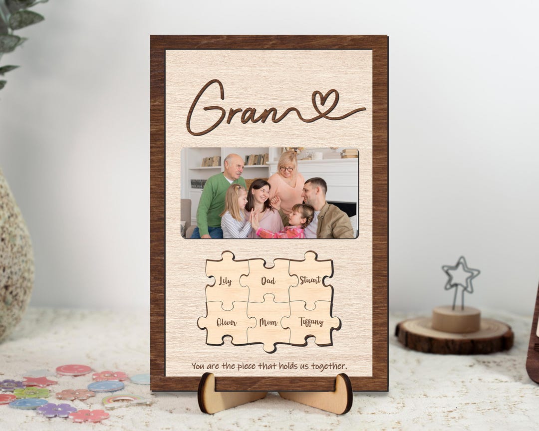 Custom Father's Day Puzzle Sign, Family Photo Frame, Father's Day ...