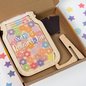 Personalized Reward Jar, Flower Tokens, Back to School Reward Jar Gift ...