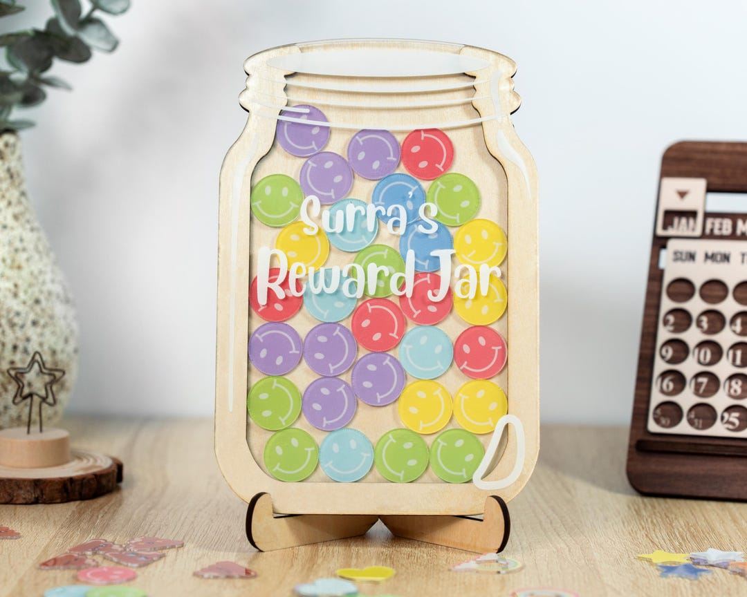 Smiley Face Reward Jar, Personalized Gift for Teacher, Colorful ...