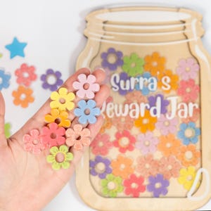 Personalized Reward Jar, Flower Tokens, Back to School Reward Jar Gift ...