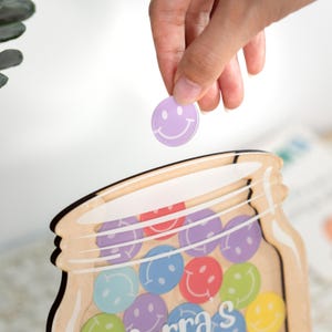 Custom Smiley Face Reward Jar Classroom Teacher Jar Chore Chart, Back ...
