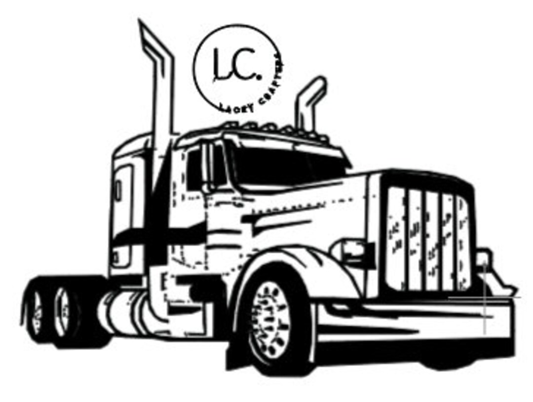 Semi Truck Cab Vehicle Svg Svgs Digital Download File Lacey - Etsy