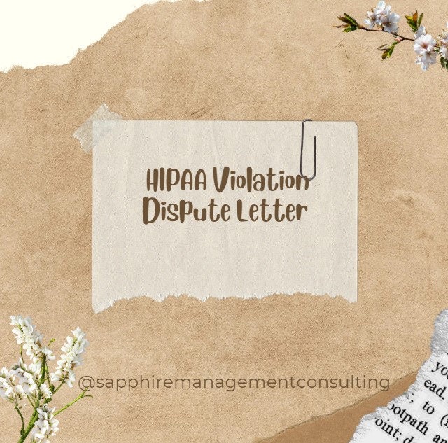 HIPAA Violation Dispute Letter Template for Medical Bill Collections ...