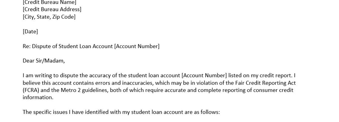 Student Loan Dispute Letter Template – DIY Credit Repair Kit (ebook) - Etsy