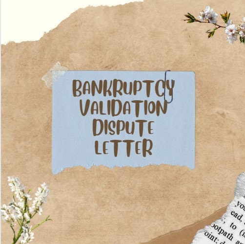 Bankruptcy Validation Dispute Letter Template, DIY Credit Repair ...