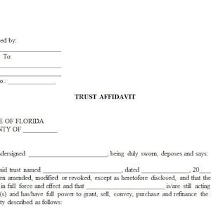 Trust Affidavit Template – Simplified Trust Agreement Summary (word ...
