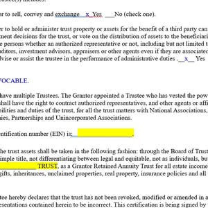 Irrevocable Trust Documents: Asset Protection, Estate Planning (word ...