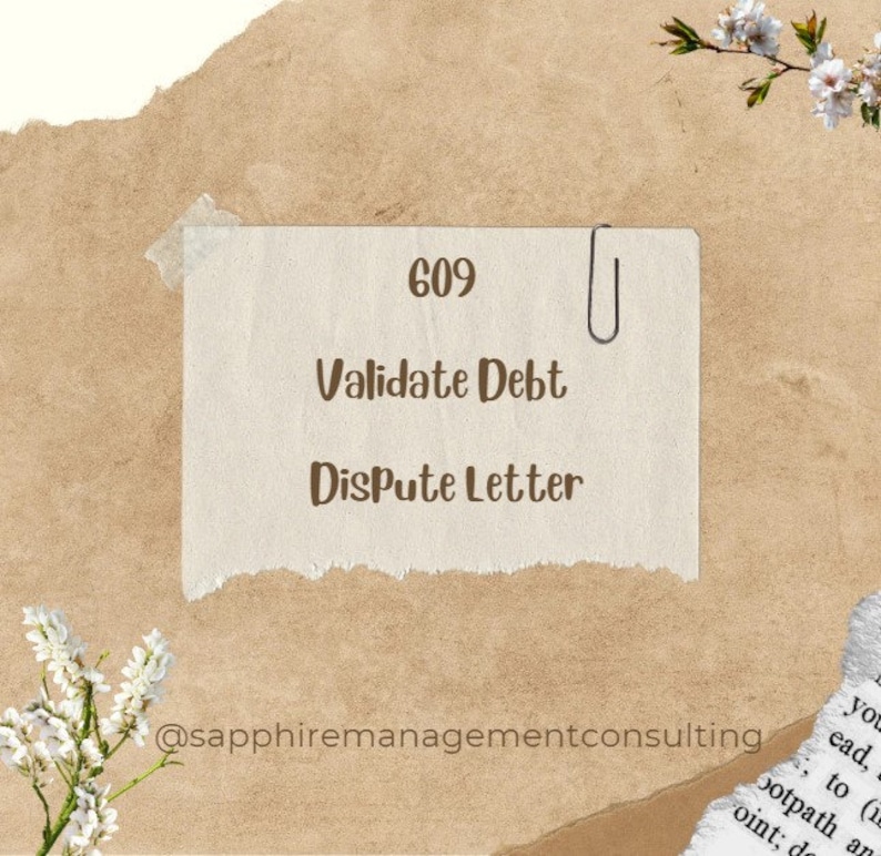 DIY Debt Dispute Letter Kit: 609 Credit Repair Bundle (printable ...