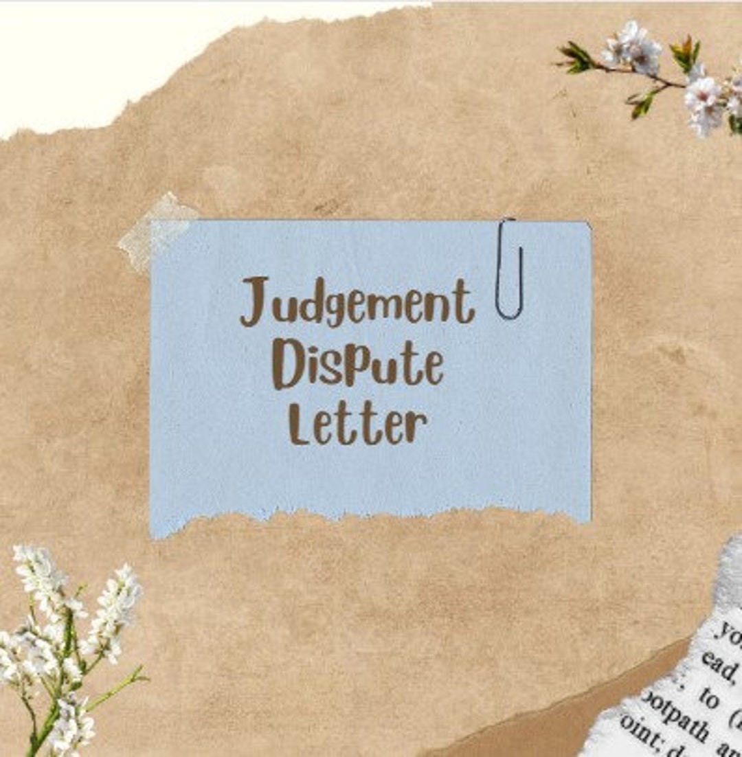 Judgement Dispute Letter Template Collections Settlement - Etsy