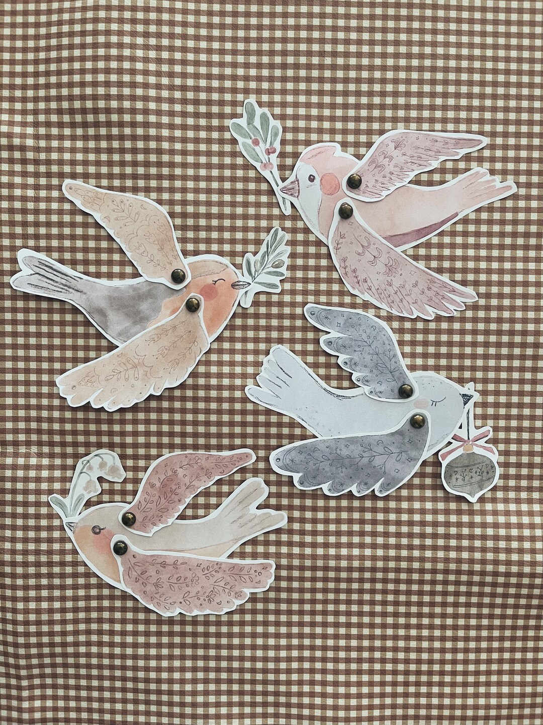 Folksy Birds Paper Craft Articulated Paper Birds Winter - Etsy