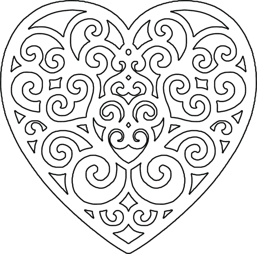 Filigree Heart .dxf and .svg File - Etsy