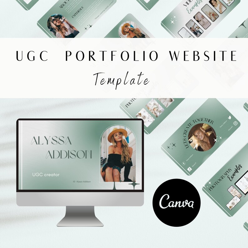 Blue & Gray UGC Portfolio Template, Website Template, UGC, Instant ...