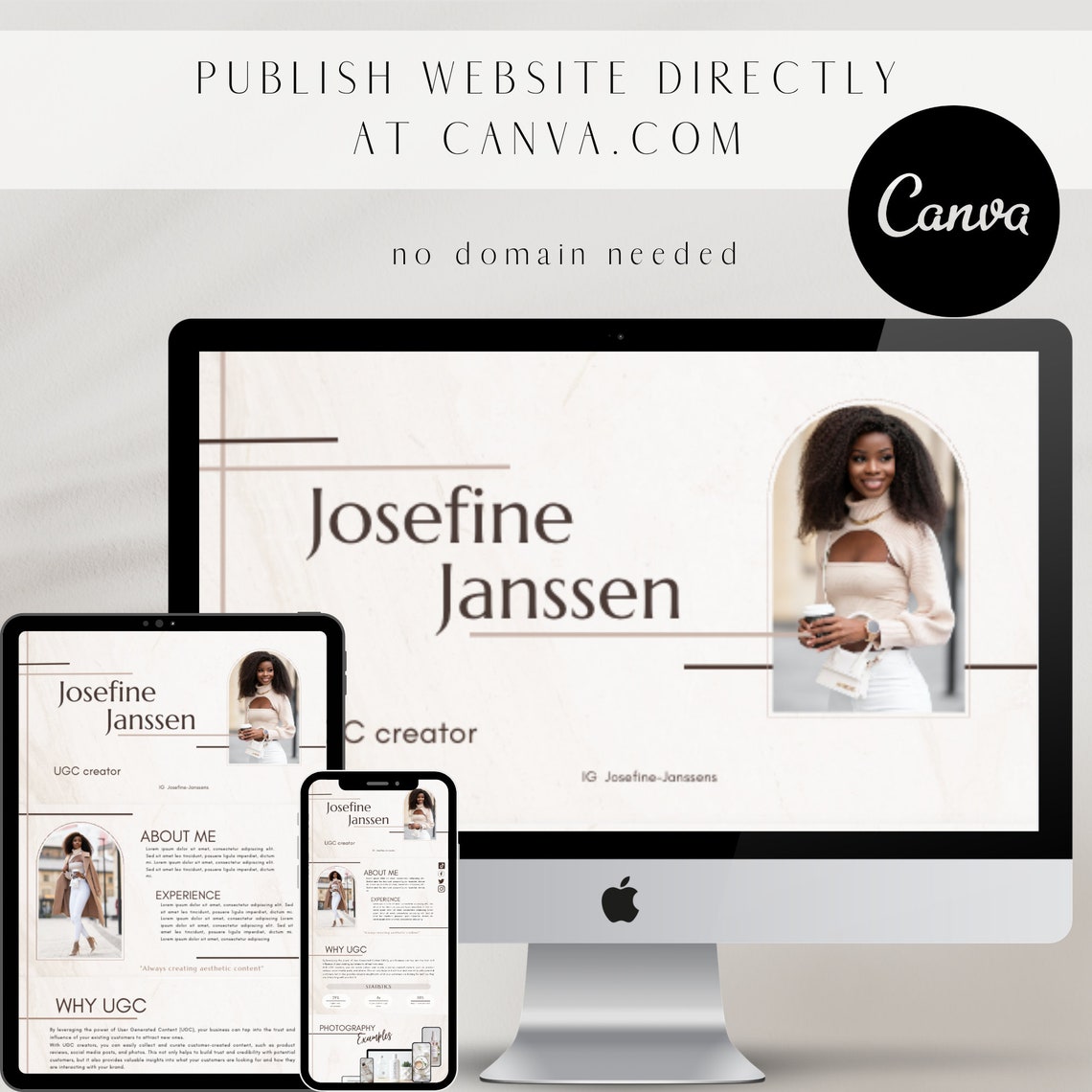 Canva Portfolio Website Template for UGC Creators , Instant Download ...